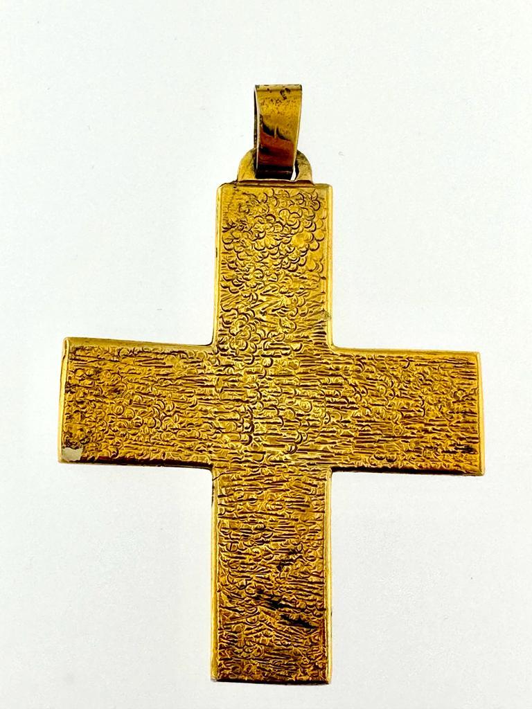 Sculpted Silver Gold-Plated Black Oxidation Finish Cross For Sale at ...