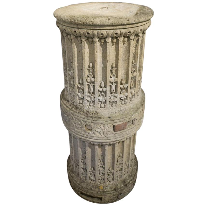 Sculpted Stone Column from the Chateau De Mouchy For Sale at 1stDibs