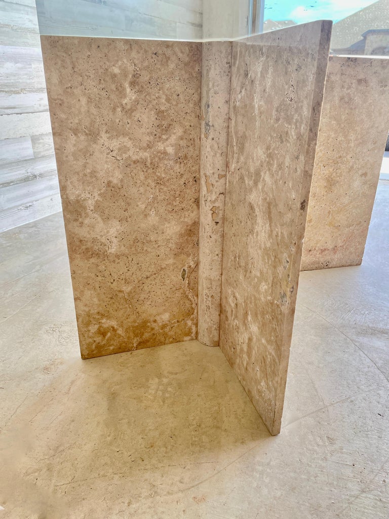 Sculpted Travertine Base Dining Table For Sale at 1stDibs | travertine ...