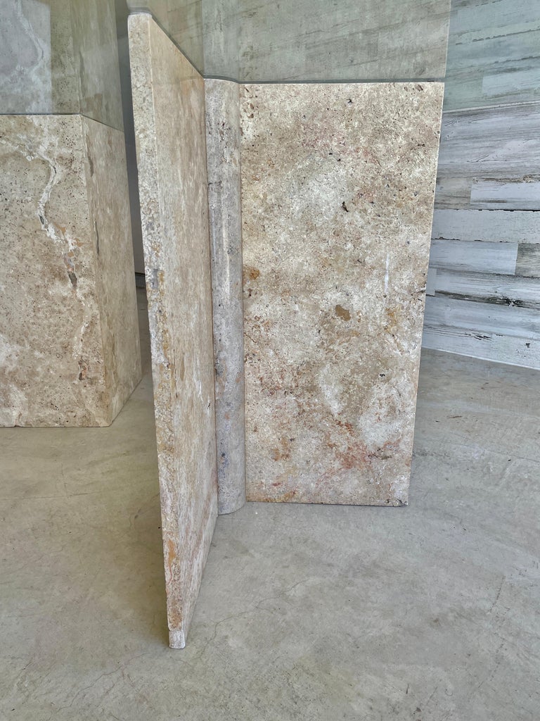 Sculpted Travertine Base Dining Table For Sale at 1stDibs | travertine ...