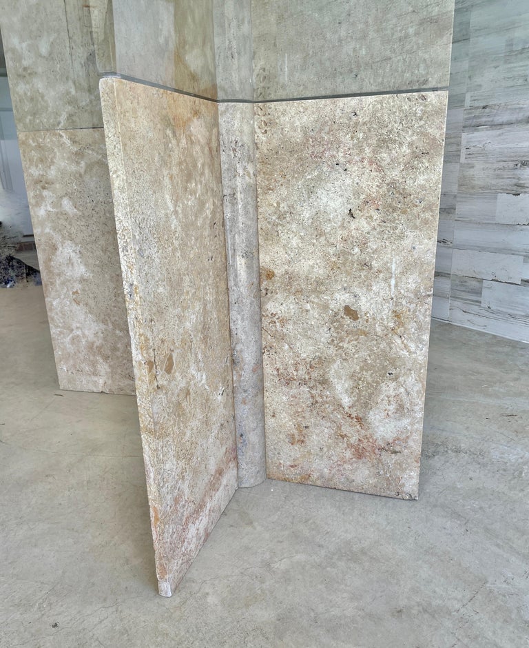 Sculpted Travertine Base Dining Table For Sale at 1stDibs | travertine ...