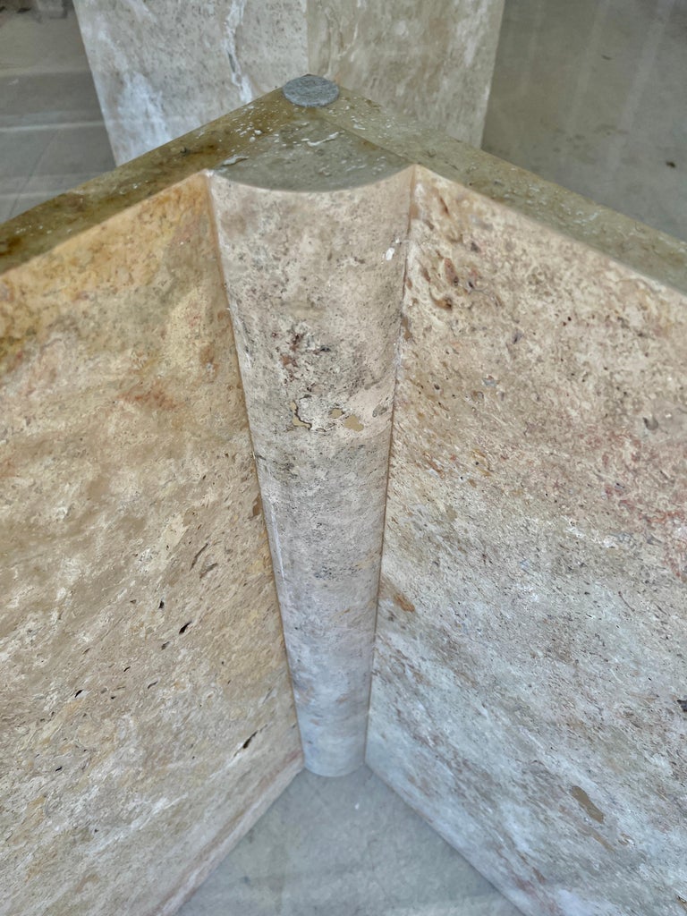 Sculpted Travertine Base Dining Table For Sale at 1stDibs | travertine ...