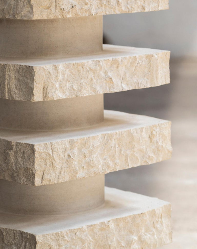 Sculpted Vase from a Whole Block of Limestone by Desia Ava For Sale at ...