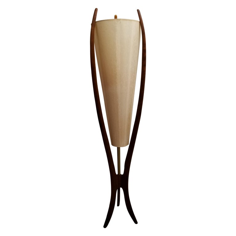 Sculpted Walnut Floor Lamp at 1stDibs