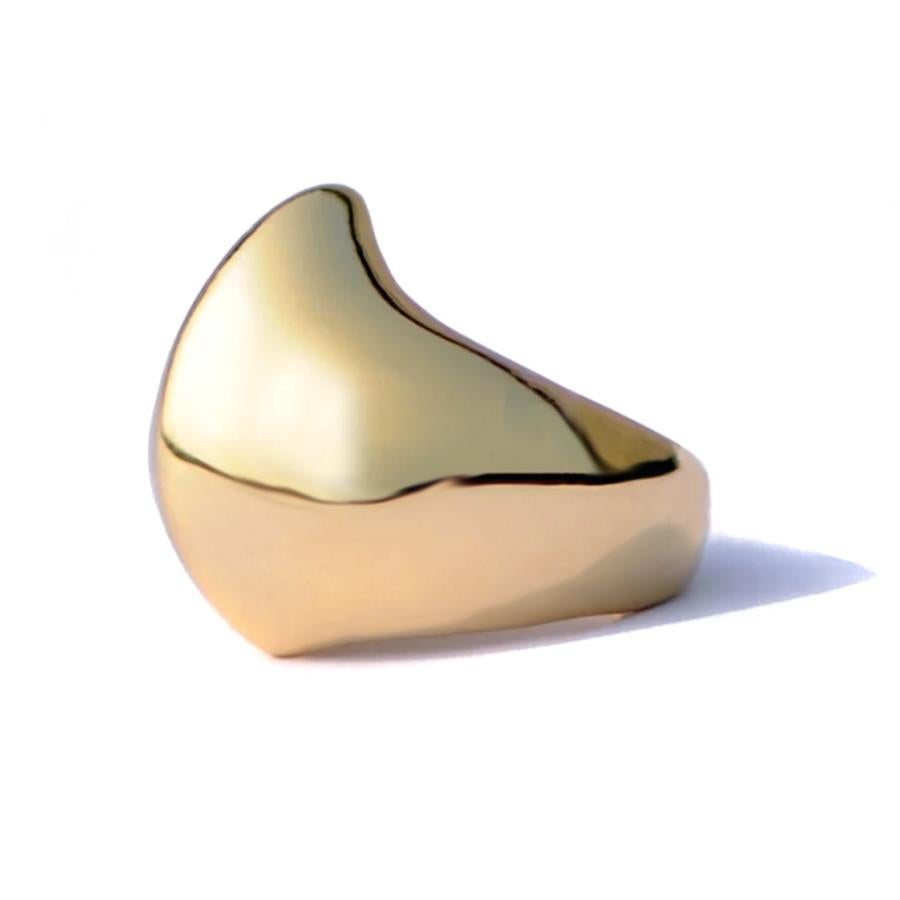 Customizable Sculptural 18K Gold Signet Pinky Ring For Sale at 1stDibs