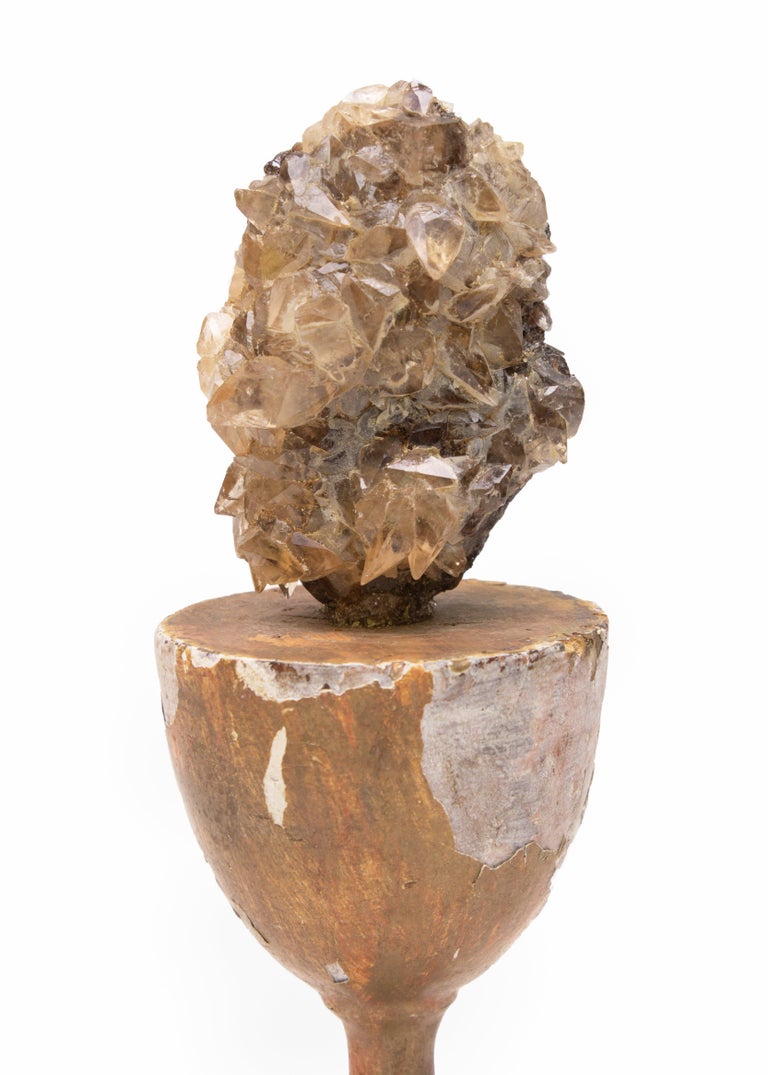 Sculptural 18th Century Chalice with Calcite Crystals in Sphalerite on ...