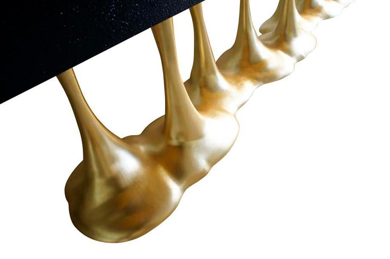 Sculptural and Luxurious "Argos" Futuristic Console Table in Black and ...