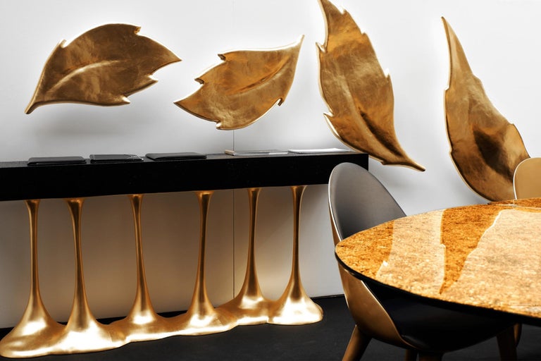 Sculptural and Luxurious "Argos" Futuristic Console Table in Black and ...