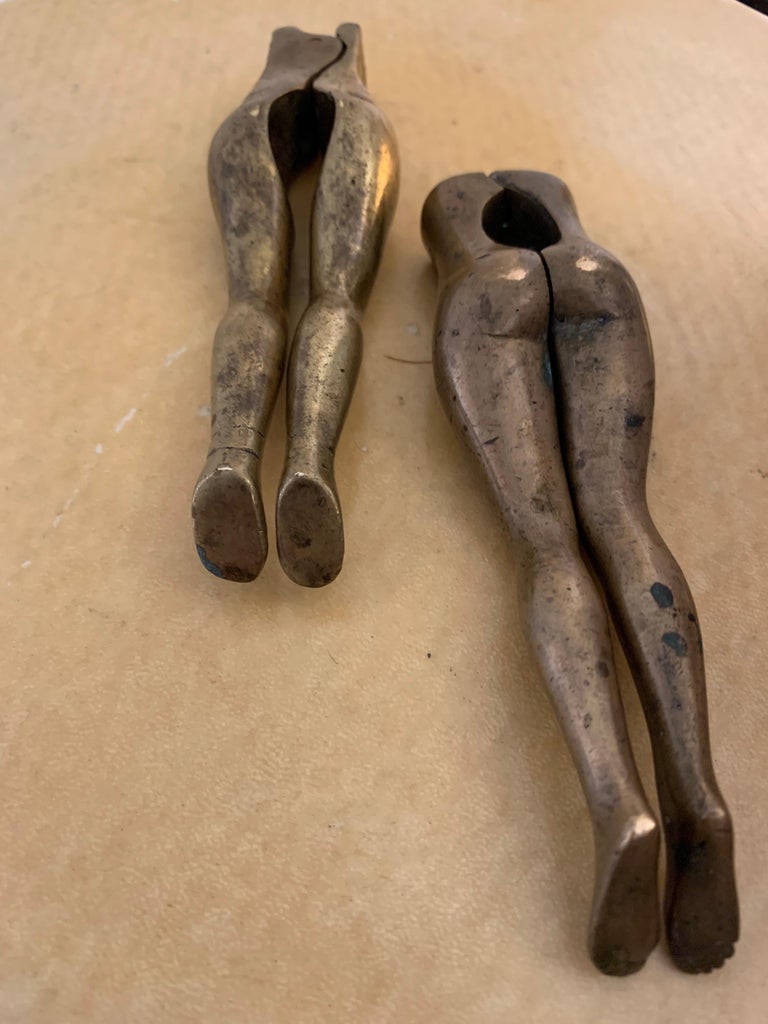 Sculptural and Vintage Pair of Brass Female Torso Nutcrackers For Sale ...