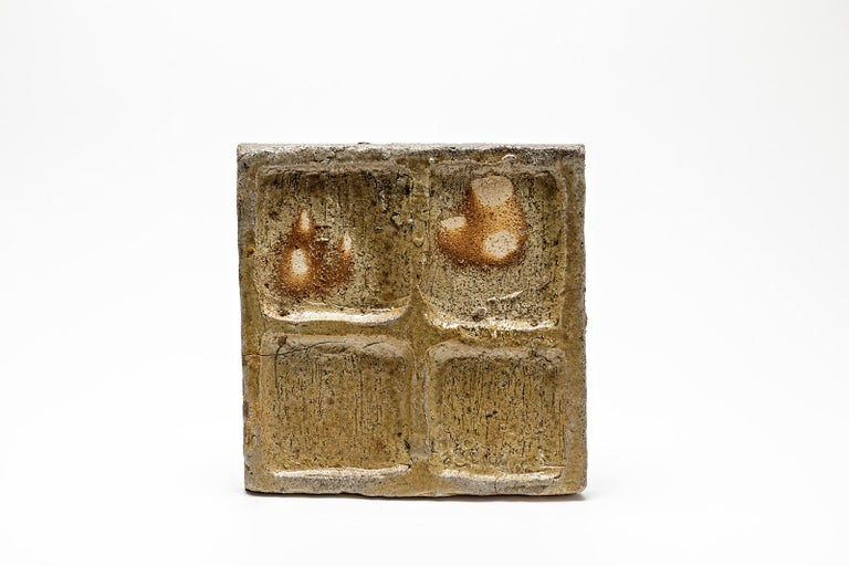 Sculptural and Architectural Ceramic Triptych Wall Panel by French ...