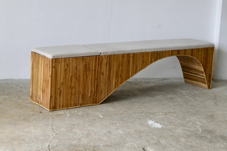 Sculptural Bamboo Bench Ottoman For Sale at 1stDibs