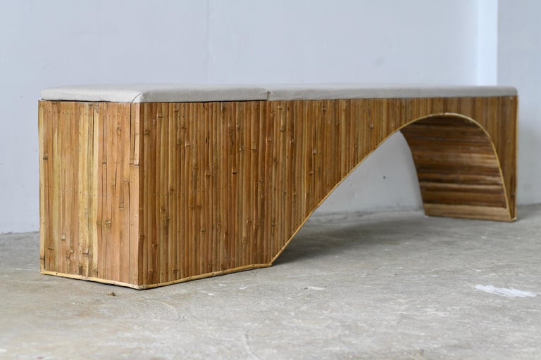 Sculptural Bamboo Bench Ottoman For Sale at 1stDibs