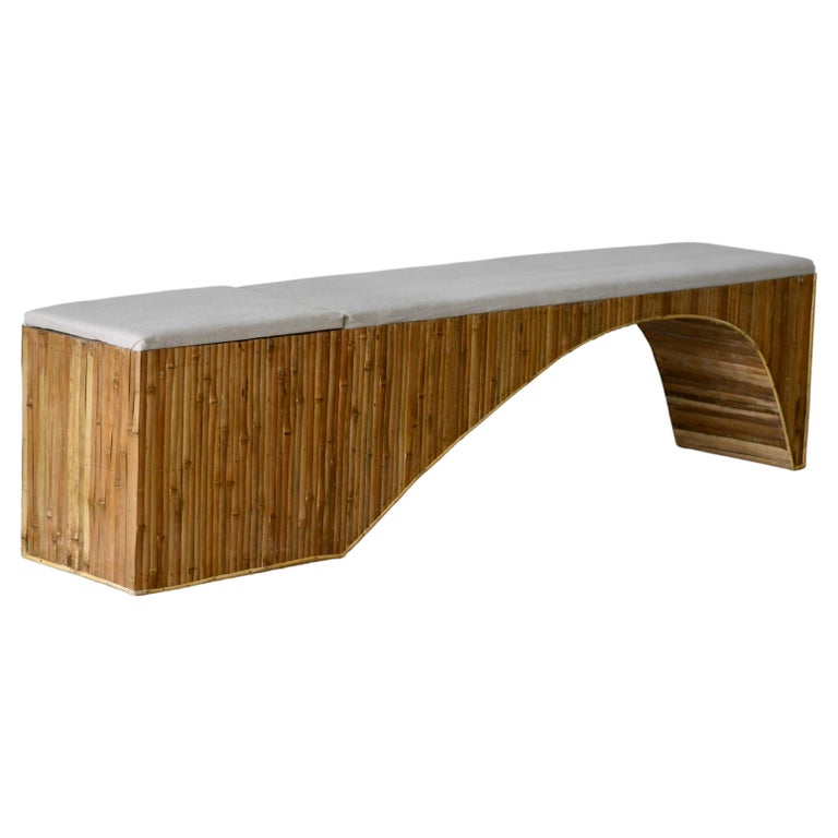 Sculptural Bamboo Bench Ottoman For Sale at 1stDibs