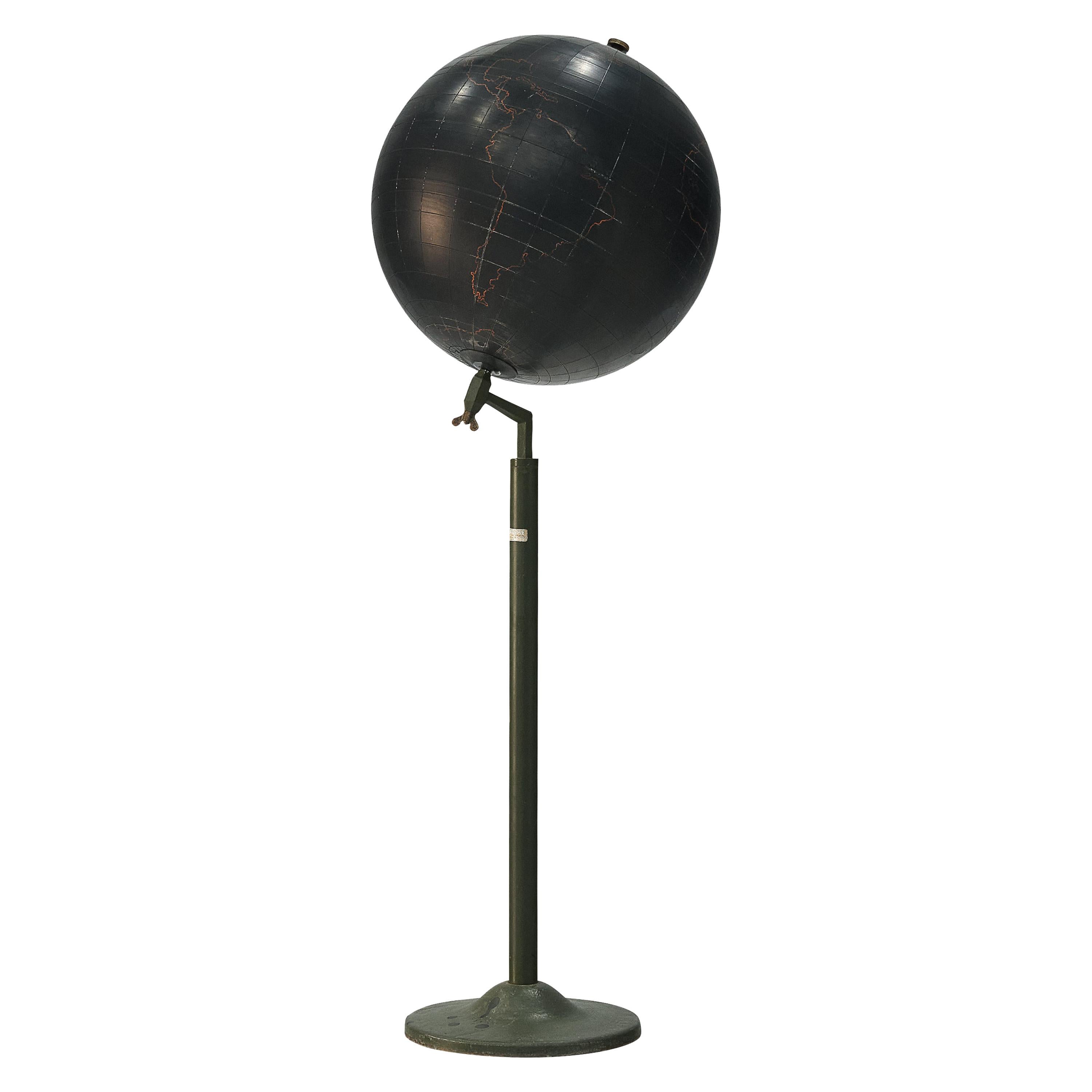Cram World Globe on Wood Floor Stand at 1stDibs