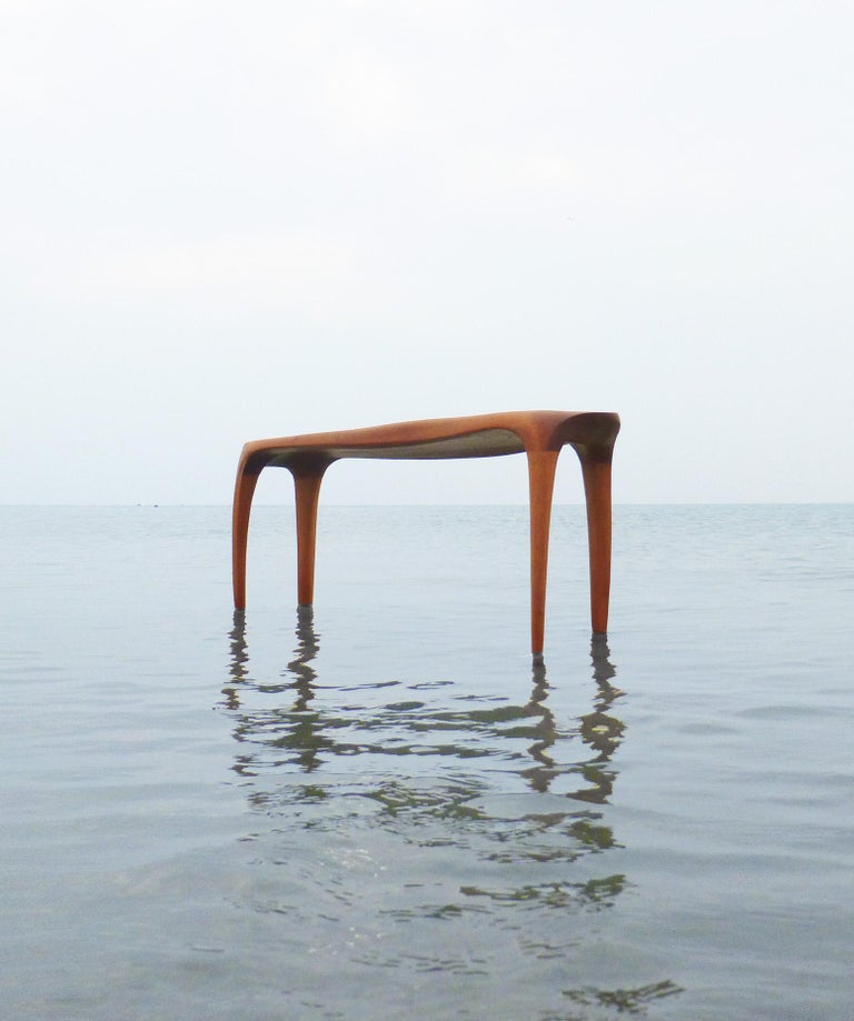 Sculptural Bench, Organic Wooden 'Motion Bench' by Soo Joo For Sale at ...