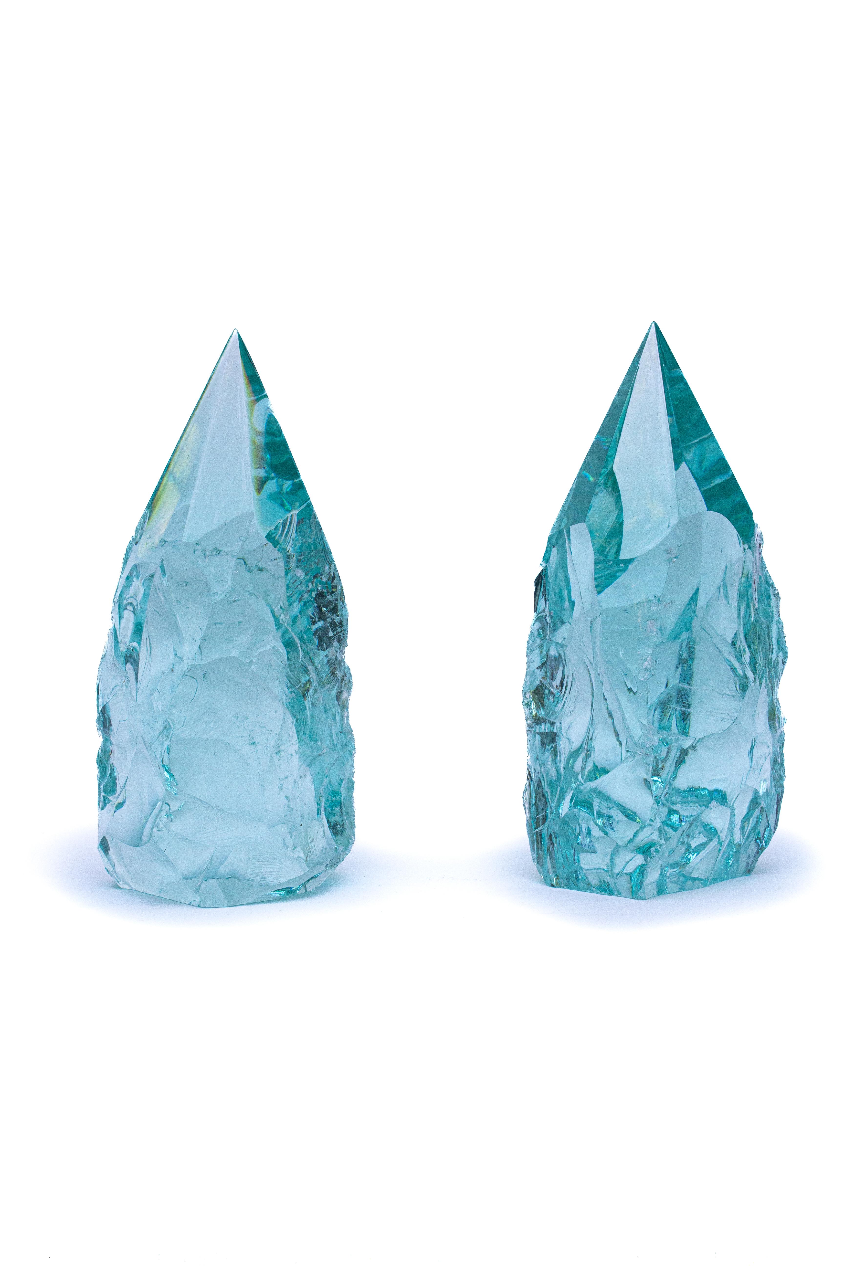 Sculptural Blue Lava Glass Point with Natural Forming Indentions For ...