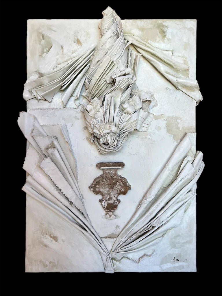 Sculptural Canvas Relief with a 17th Century Florence Fragment by Elena ...