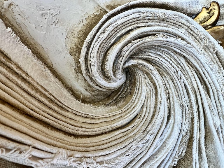 Sculptural Canvas with a 17th Century Italian Fragment and 24k Gold ...