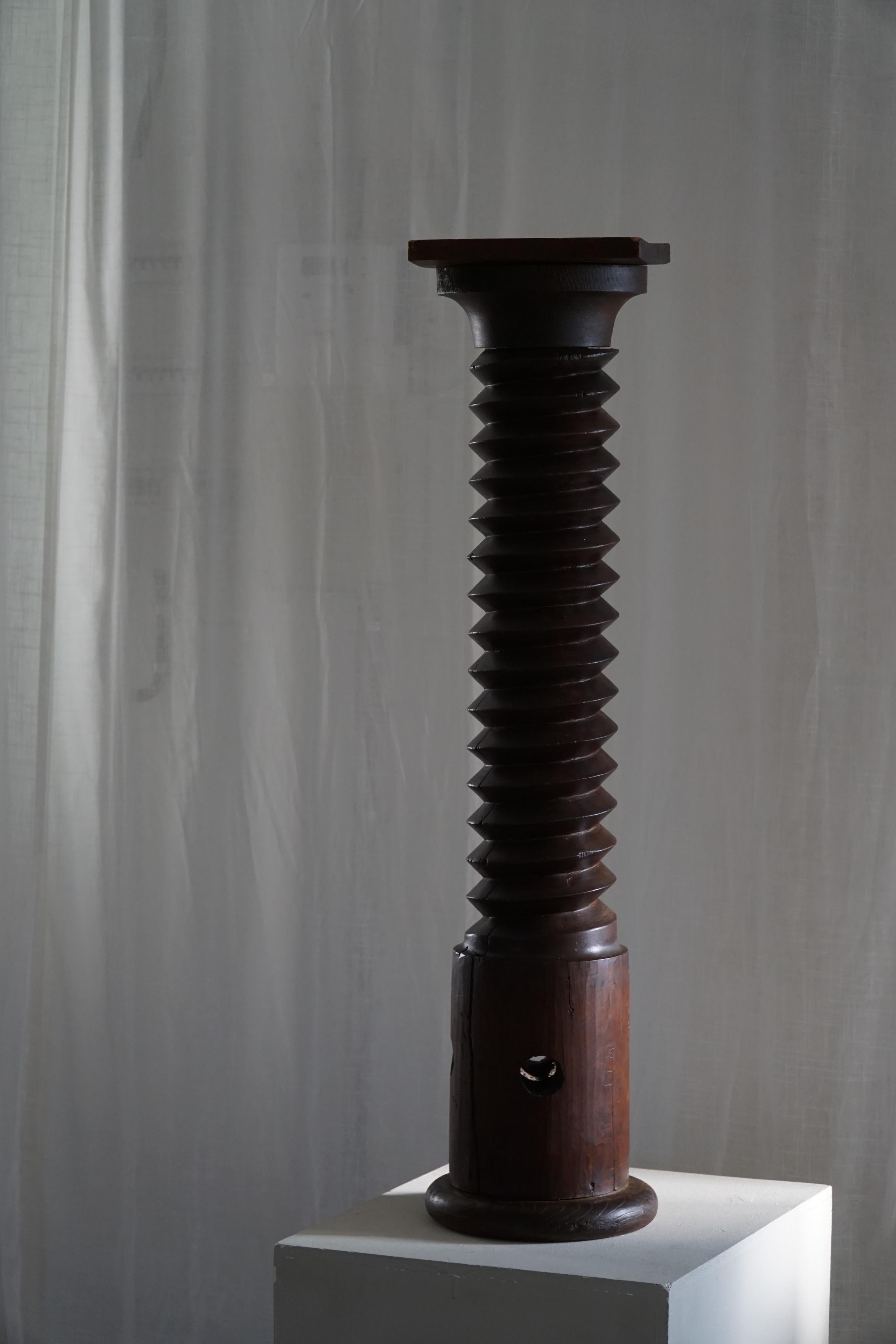 Sculptural Carved Antique Italian Pedestal in Solid Oak, 19th Century ...