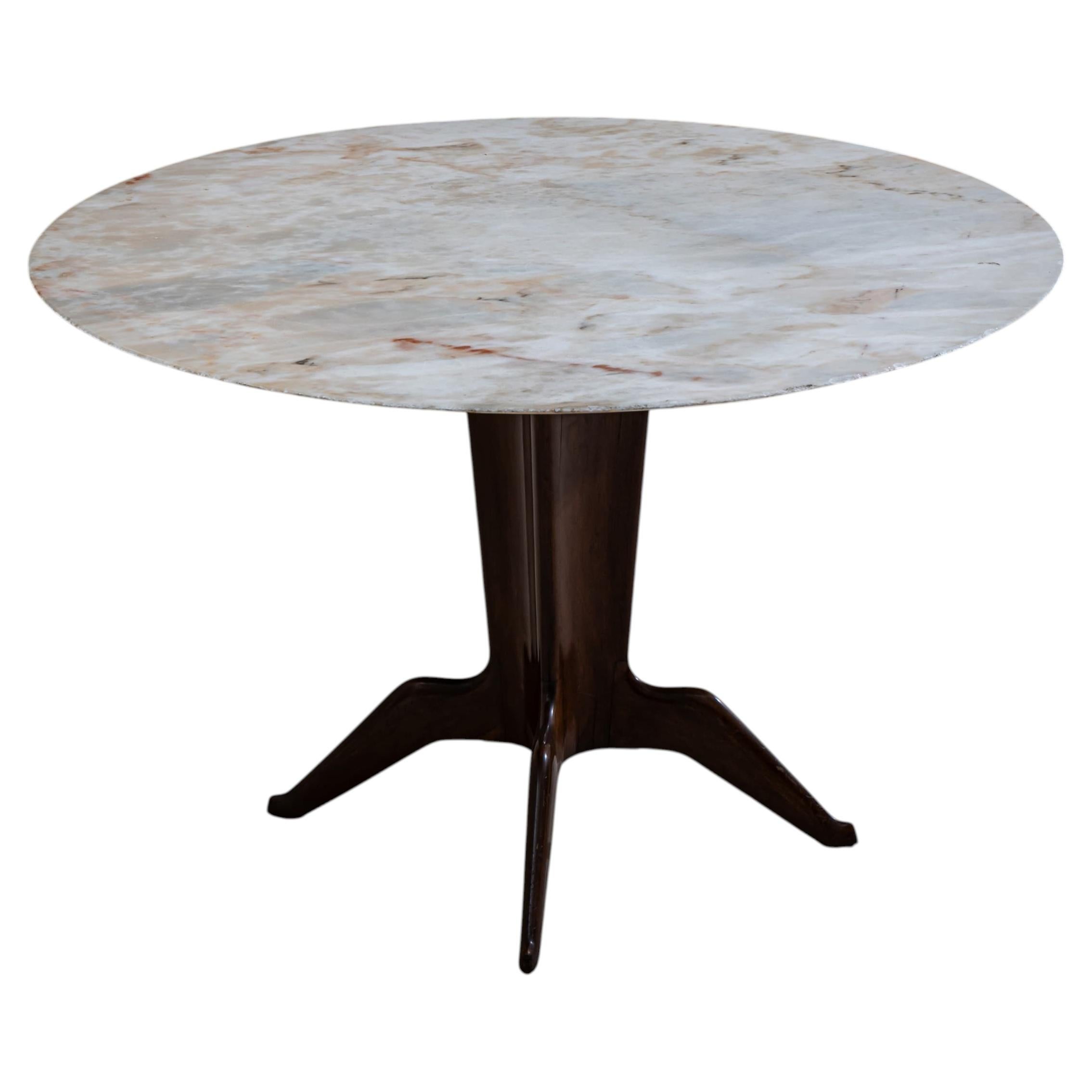 Italian Midcentury Sculptural Dining Room Table with Marble Top, 1950s ...
