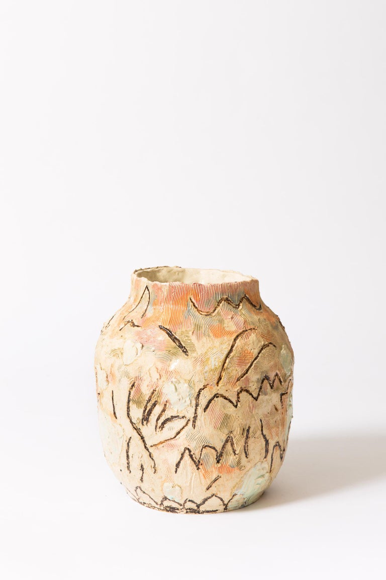 Sculptural Ceramic Vessel by Jacque Faus For Sale at 1stDibs