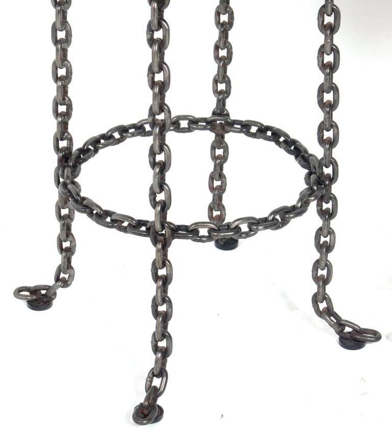 Sculptural Chain Bar Stools in Edelman Leather at 1stDibs