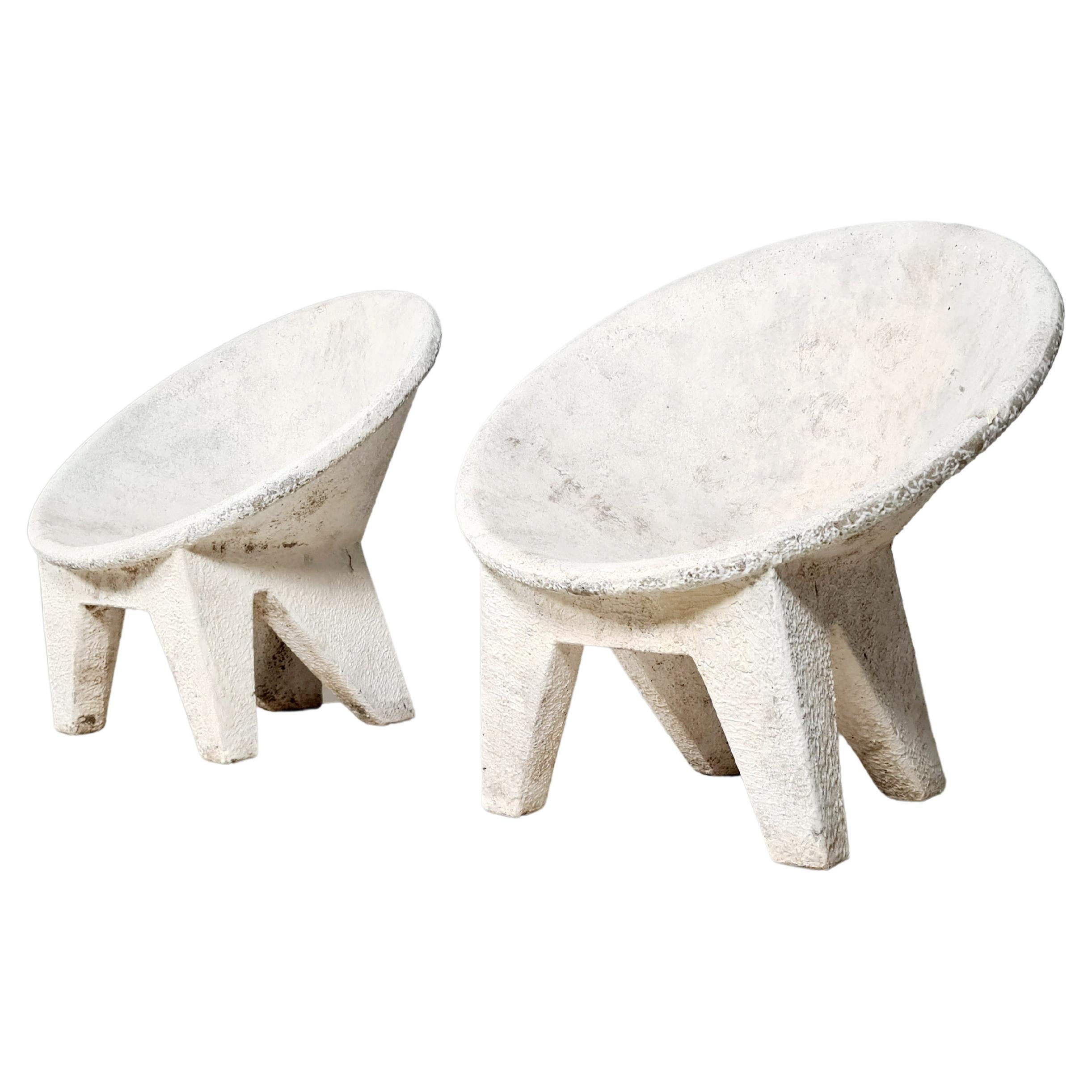 Sculptural Concrete Outdoor Chairs from Italy, 1970s at 1stDibs