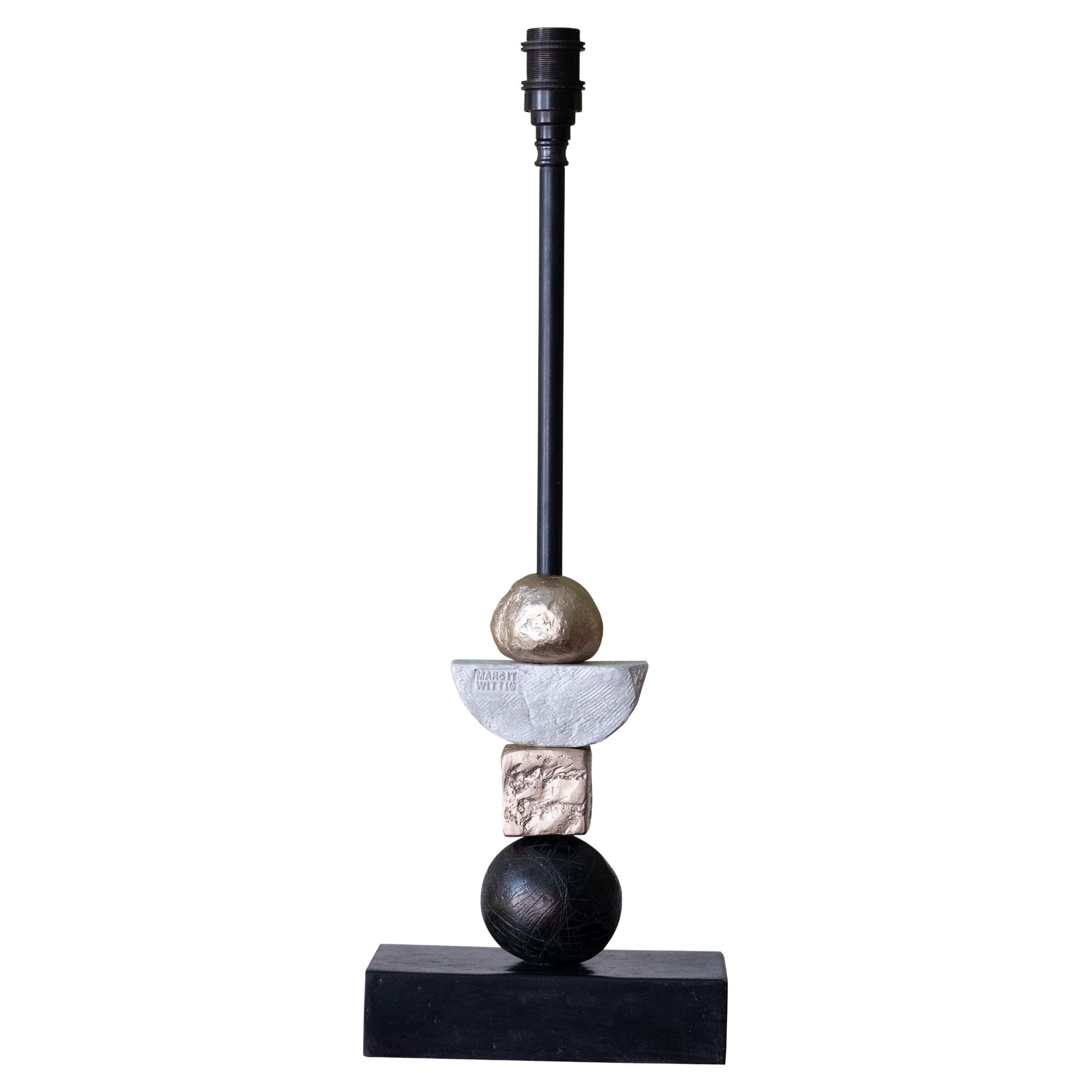 Sculptural, Contemporary New York, Table Lamp, dark Patina, 24ct Gold Leaf For Sale at 1stDibs ...