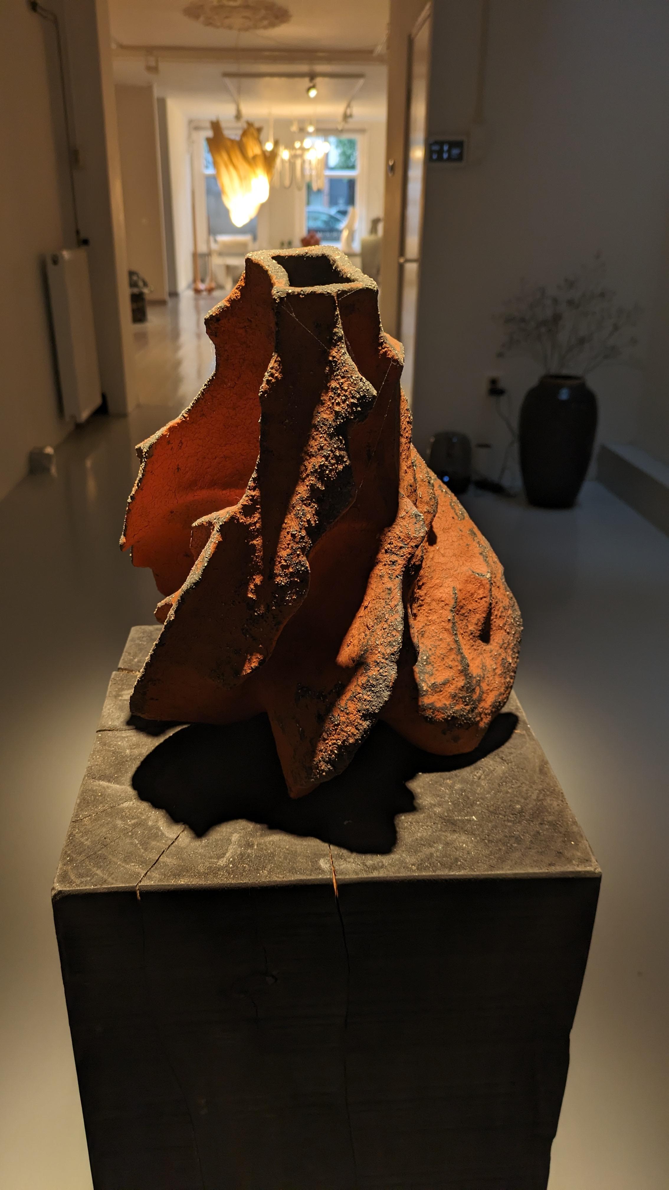 Sculptural Contemporary Unglazed Chamotte Terracotta Vase Pinzel by ...