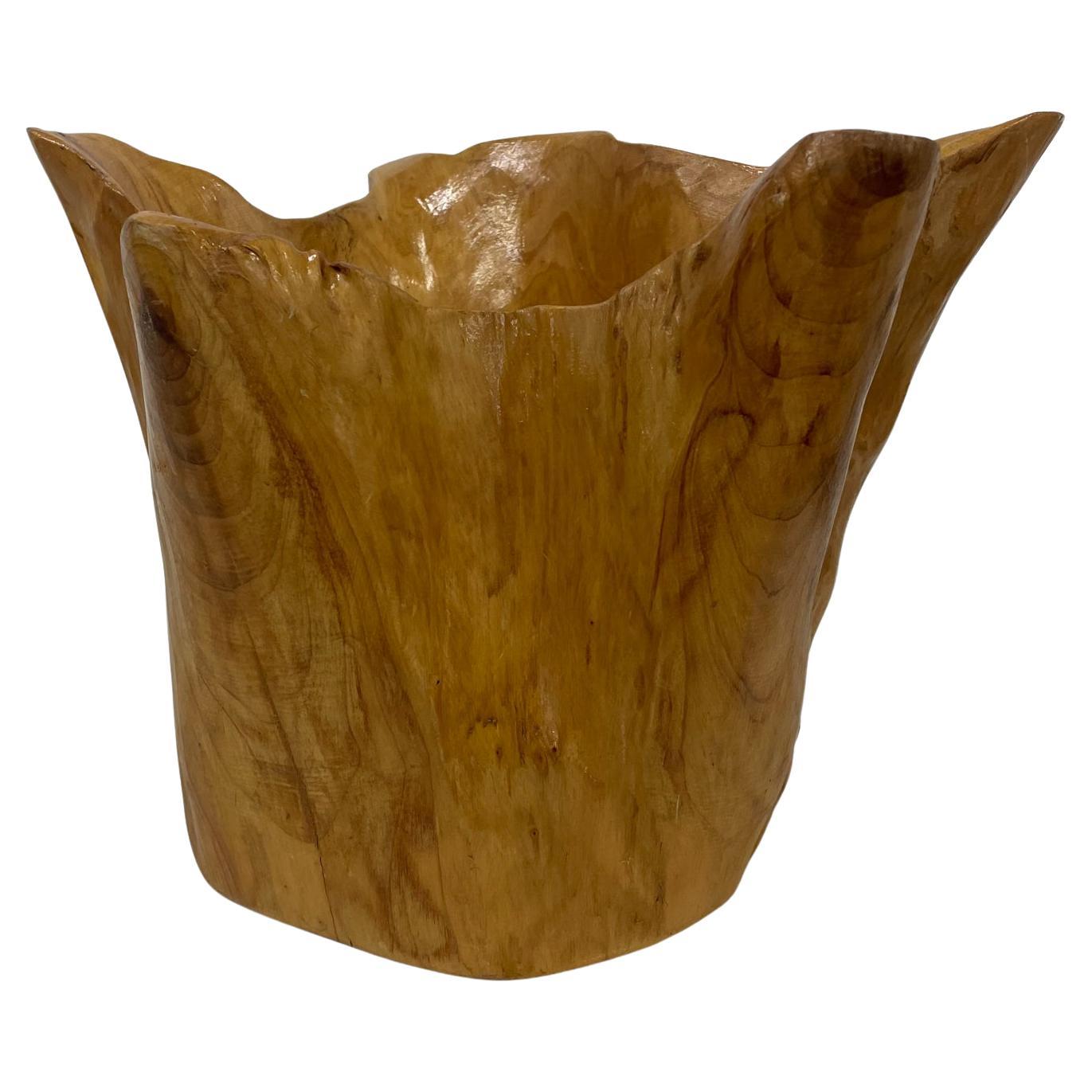 Sculptural Edge Wood Bowl Tree Trunk Art Organic Modern Centerpiece at ...