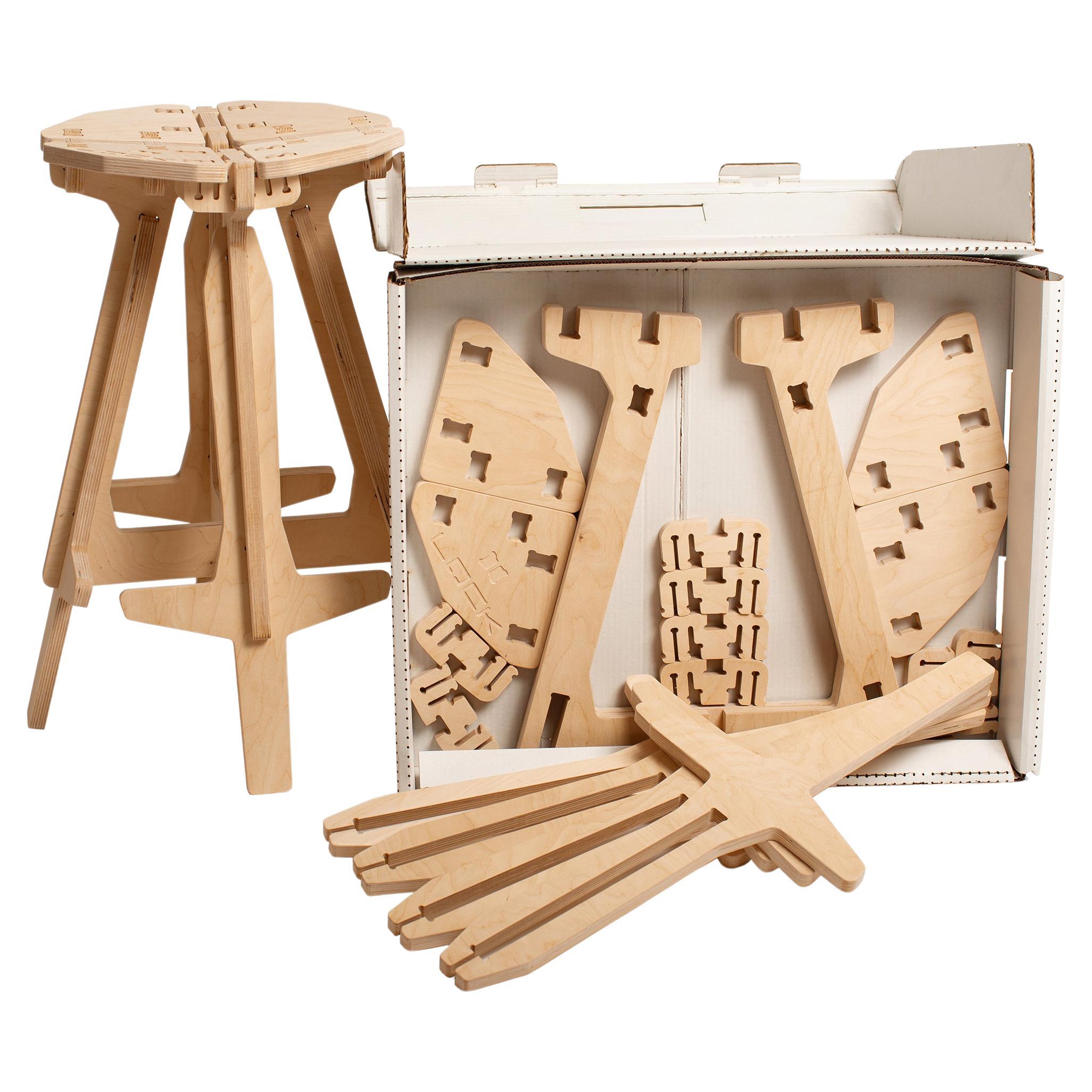 Sculptural engineered complex 'Stack' bar stool For Sale at 1stDibs