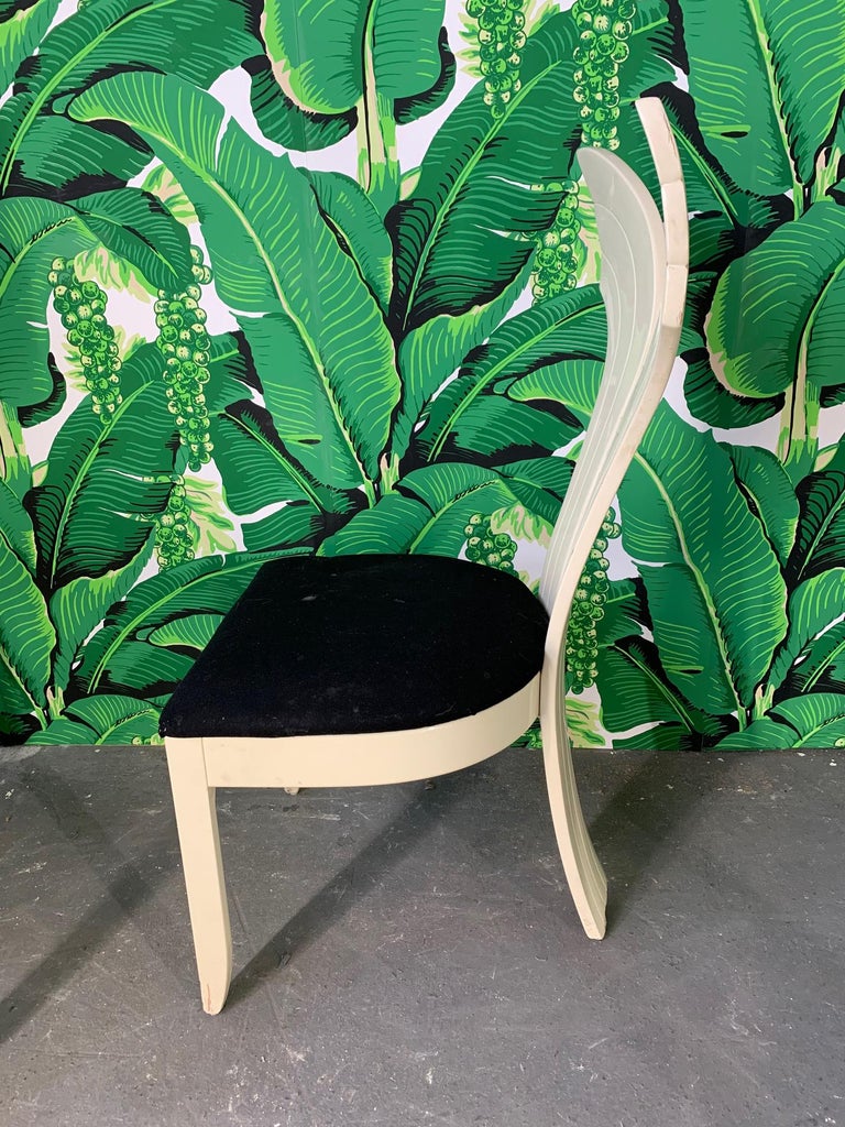 Sculptural Fish Tail Back Dining Chairs in the Manner of Ello, Set of ...