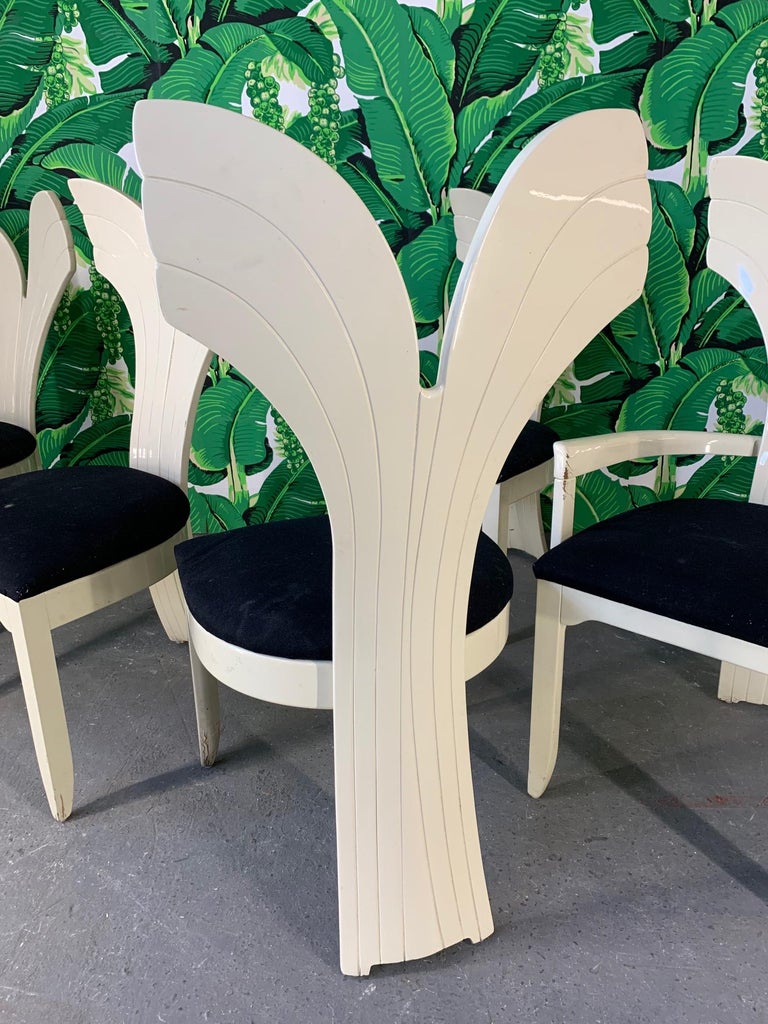 Sculptural Fish Tail Back Dining Chairs in the Manner of Ello, Set of ...