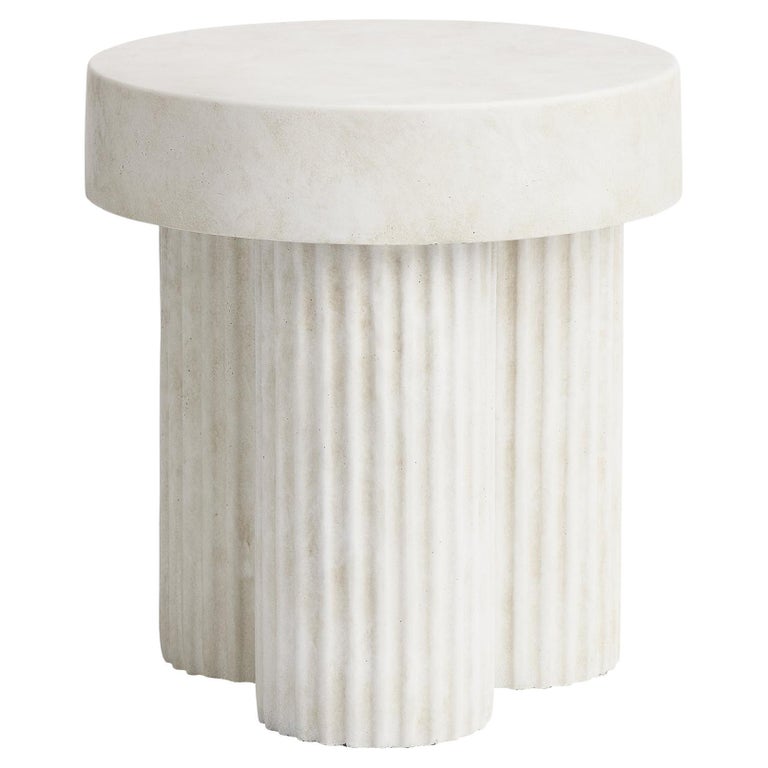Sculptural Gear Side Table in Chalk For Sale at 1stDibs