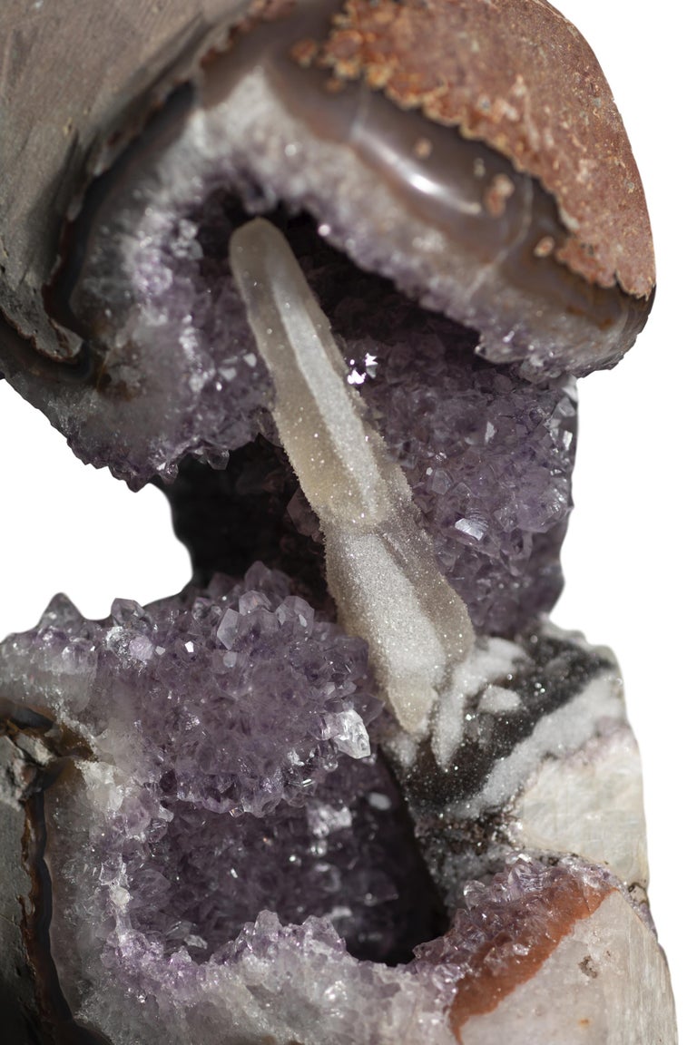 Sculptural Geode Heart with Amethyst and Druze, Agate, White Quartz and ...