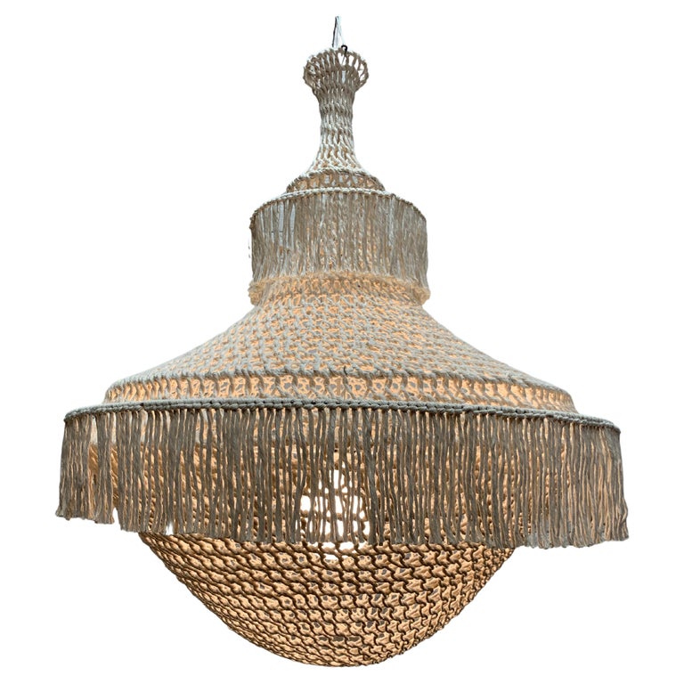 Sculptural Giant Hand-Crochet Textile Chandelier Lola Raw Collection by ...