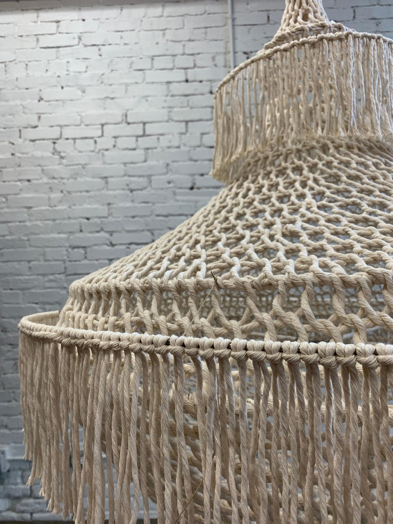 Sculptural Giant Hand-Crochet Textile Chandelier Lola Raw Collection by ...