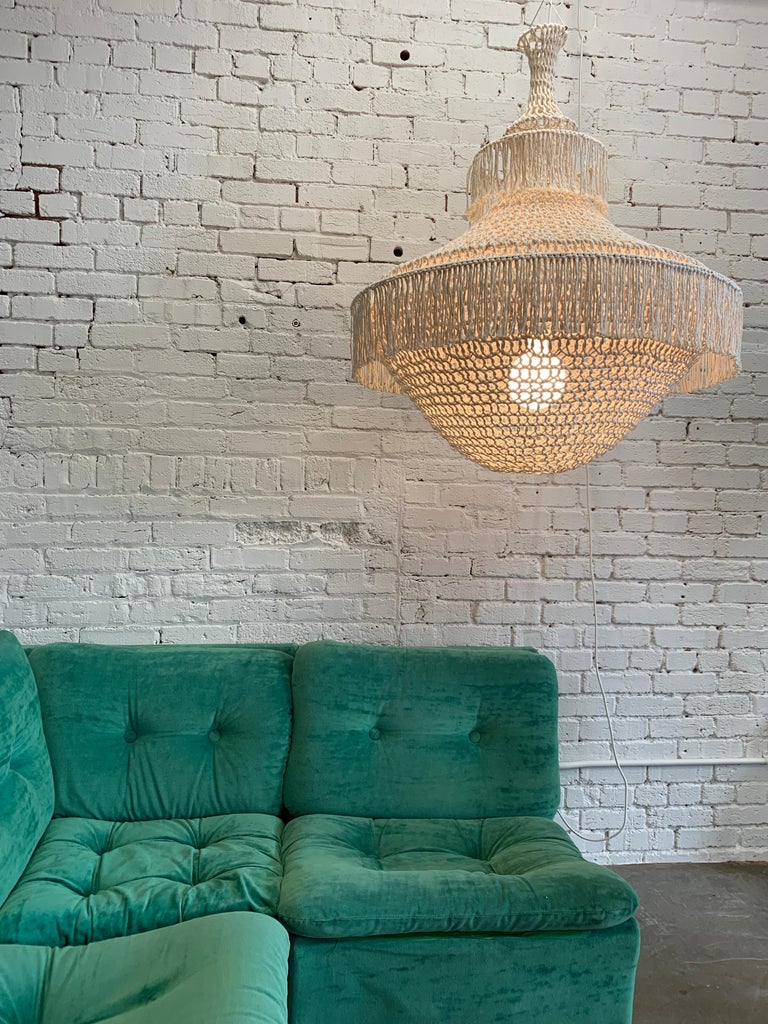 Sculptural Giant Hand-Crochet Textile Chandelier Lola Raw Collection by ...