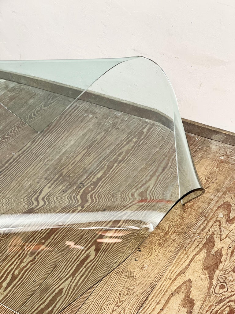 Sculptural Glass Sofa or Coffee Table Made Out of Folded Glass For Sale ...