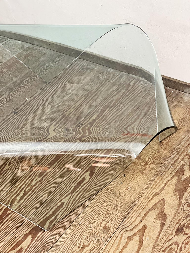 Sculptural Glass Sofa or Coffee Table Made Out of Folded Glass For Sale ...