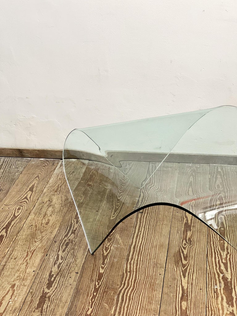 Sculptural Glass Sofa or Coffee Table Made Out of Folded Glass For Sale ...