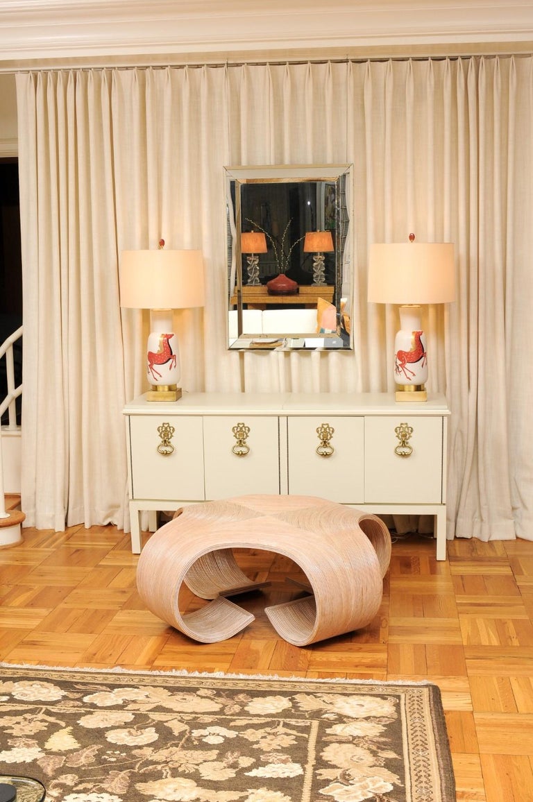 Sculptural Glazed Scroll Coffee Table in Bamboo, Philippines, circa ...