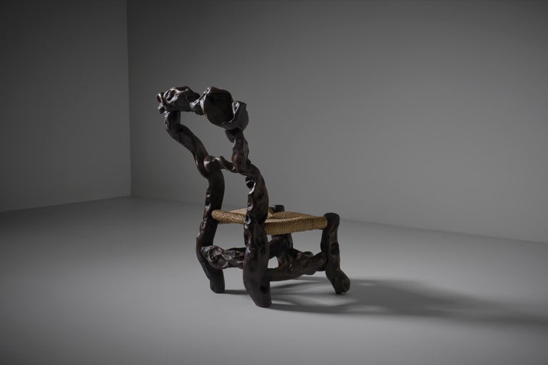 Sculptural Grapevine Wooden Side Chair, Italy, 1970s For Sale at 1stDibs