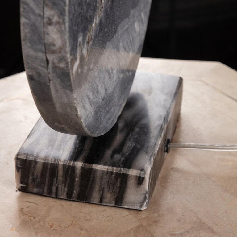 Sculptural Gray Marble Table Lamp at 1stDibs
