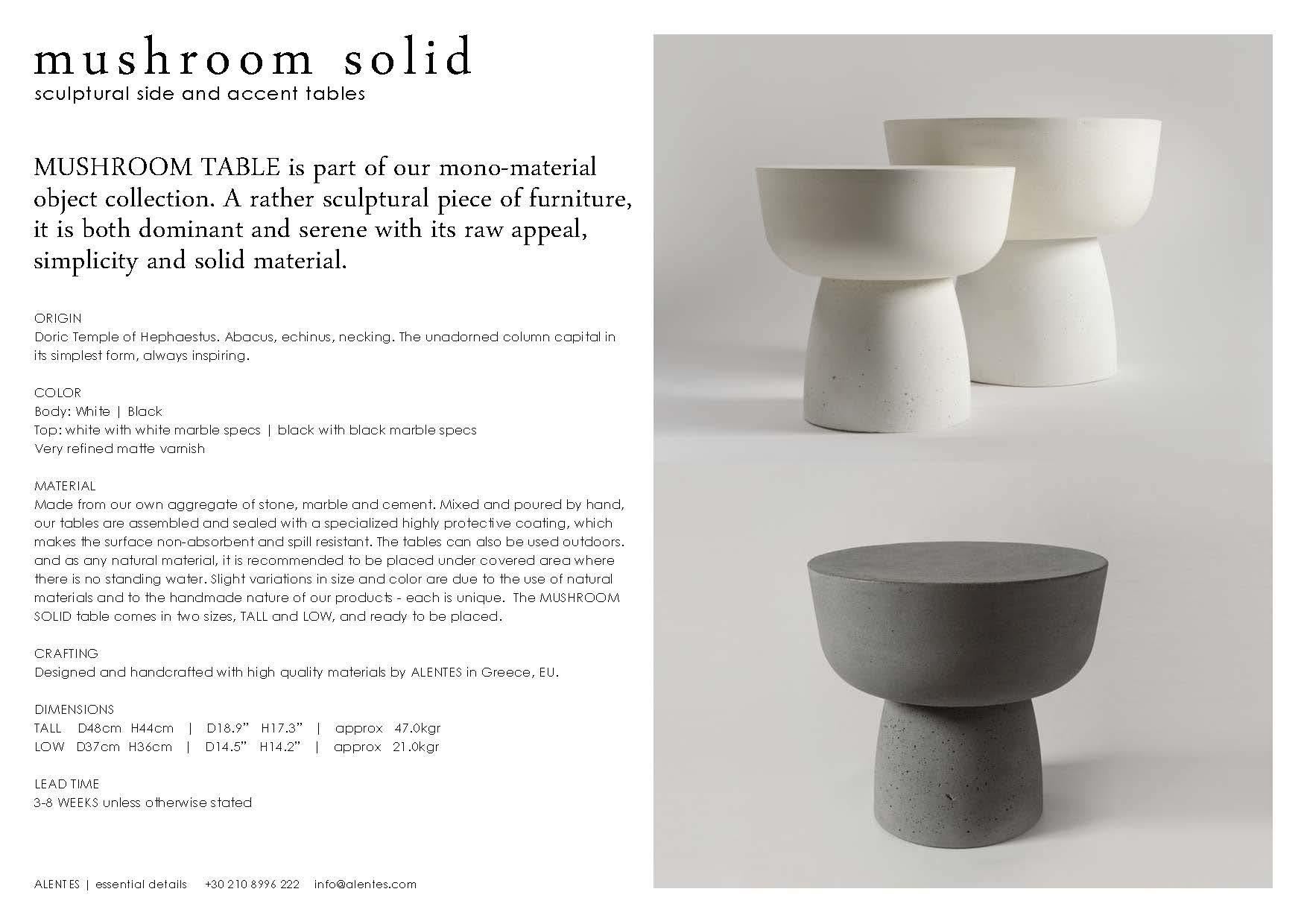 Organic Modern Side Table 'MUSHROOM SOLID' Size Tall by Alentes For ...