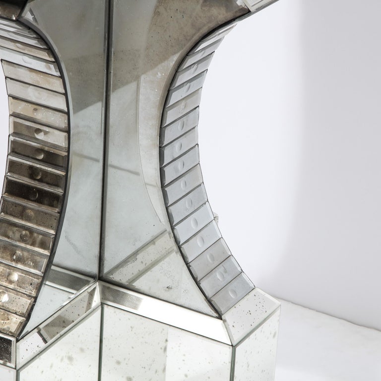 Sculptural Hollywood Regency Reverse Etched Beveled Antique Mirror ...