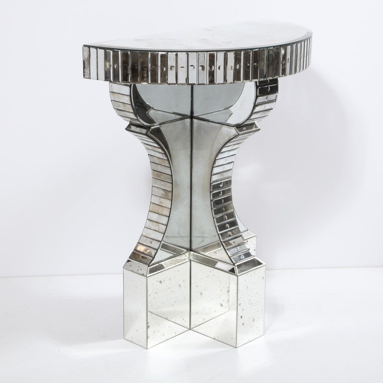 Sculptural Hollywood Regency Reverse Etched Beveled Antique Mirror ...