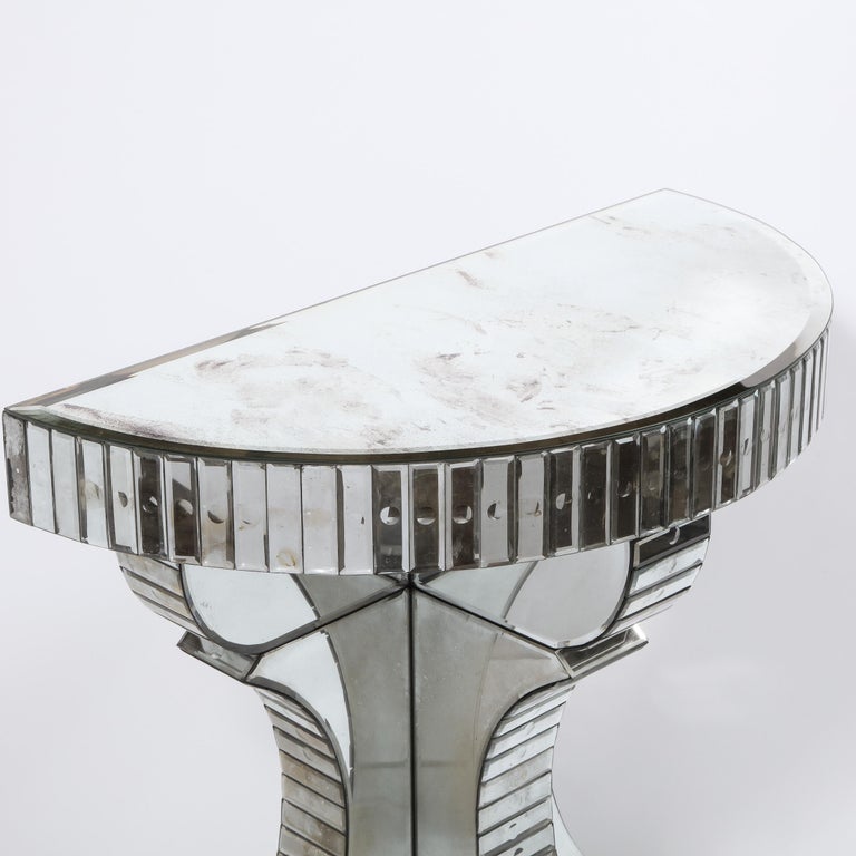 Sculptural Hollywood Regency Reverse Etched Beveled Antique Mirror ...