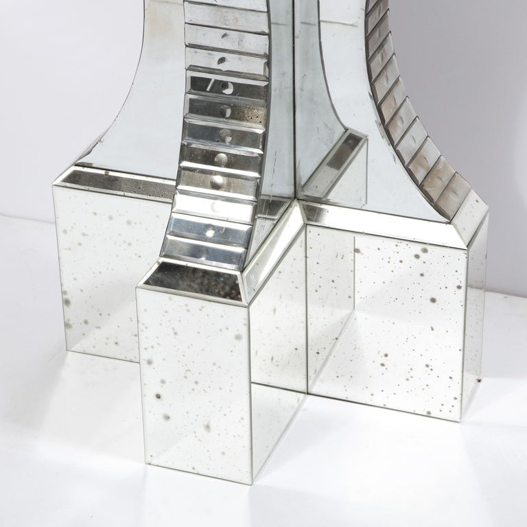 Sculptural Hollywood Regency Reverse Etched Beveled Antique Mirror ...