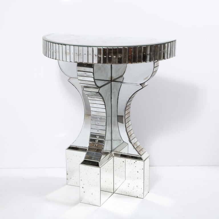 Sculptural Hollywood Regency Reverse Etched Beveled Antique Mirror ...